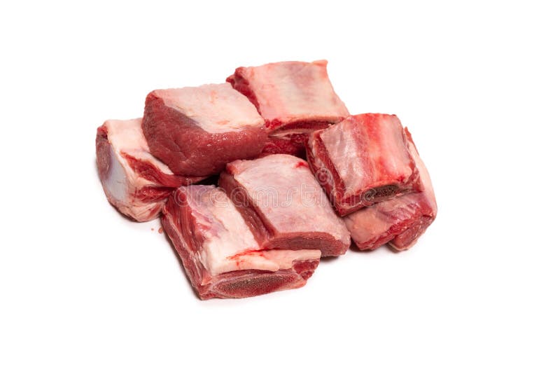 Raw Beef Ribs Isolated on White Background Stock Image - Image of ...