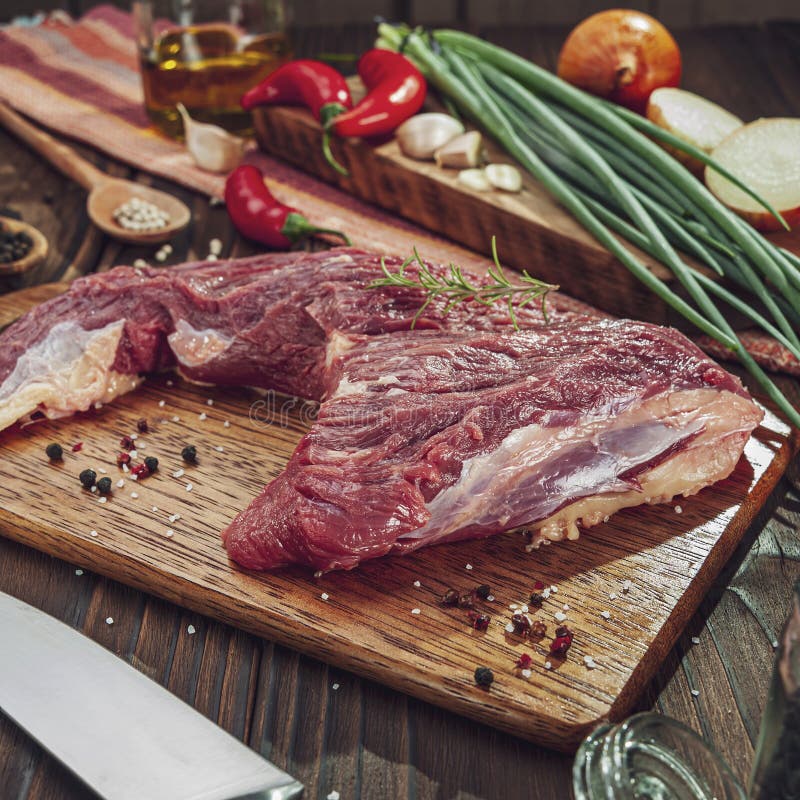 Raw Beef Rump Tail with Ingredients Stock Image - Image of pepper ...