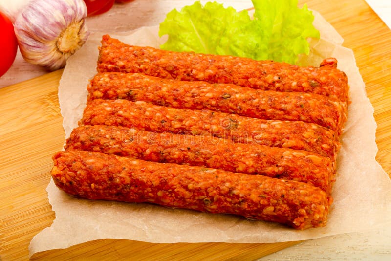 Raw beef sausages stock photo. Image of spices, sausage - 112200550