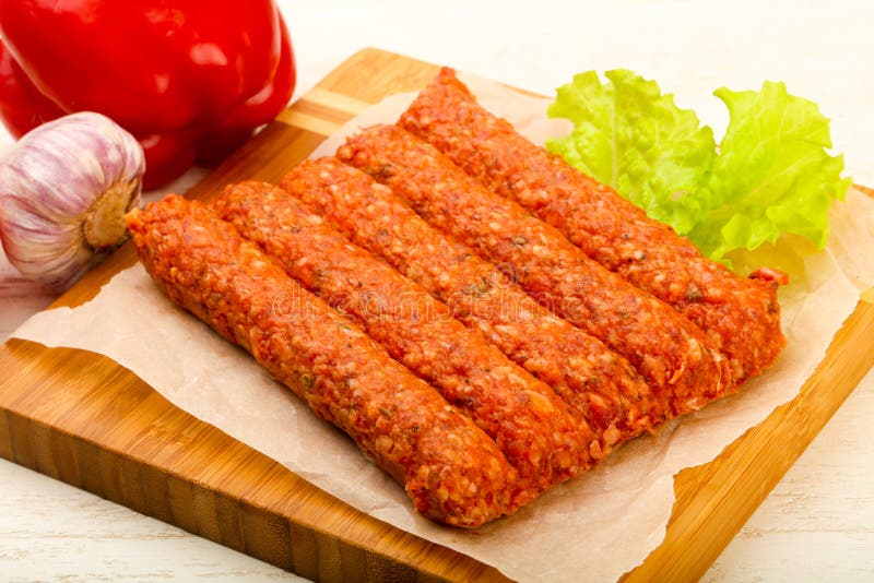 Raw beef sausages stock image. Image of butcher, lunch - 112901525