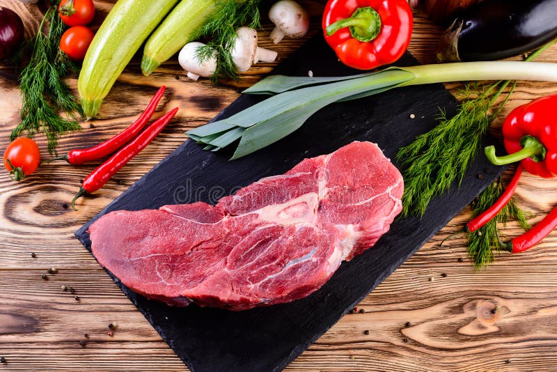 Raw Beef Shoulder Blade on the Bone Stock Photo - Image of fresh ...
