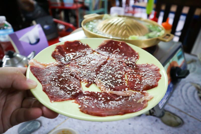 Raw beef or sliced beef stock photo. Image of bacon - 185927144