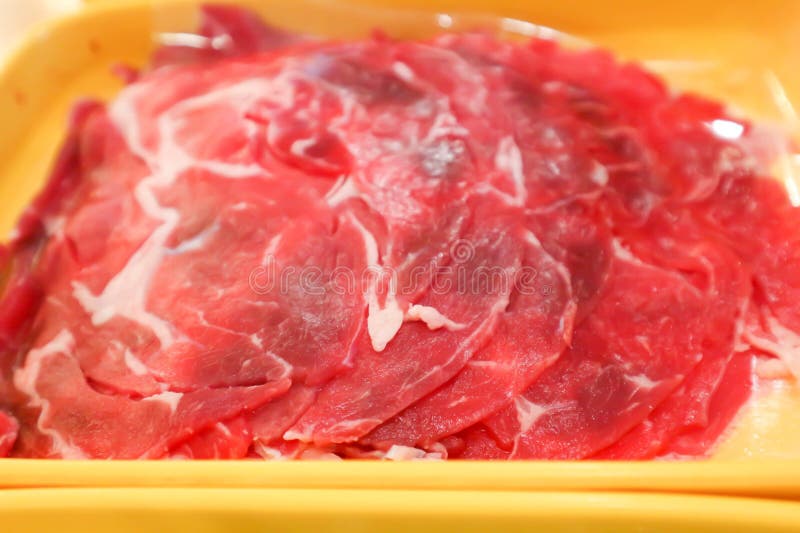 Raw Beef , Sliced Beef or Beef for Cook Stock Image - Image of corn ...