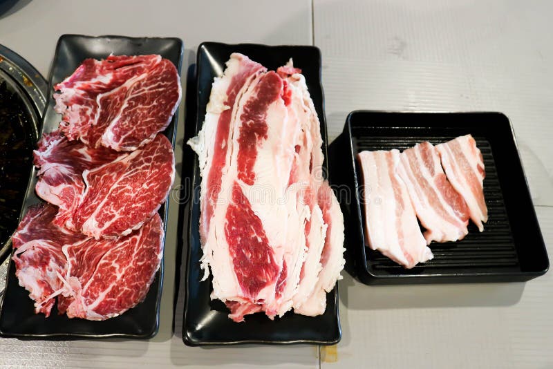 Raw Beef , Sliced Beef or Beef for Cook Stock Image - Image of leaven ...