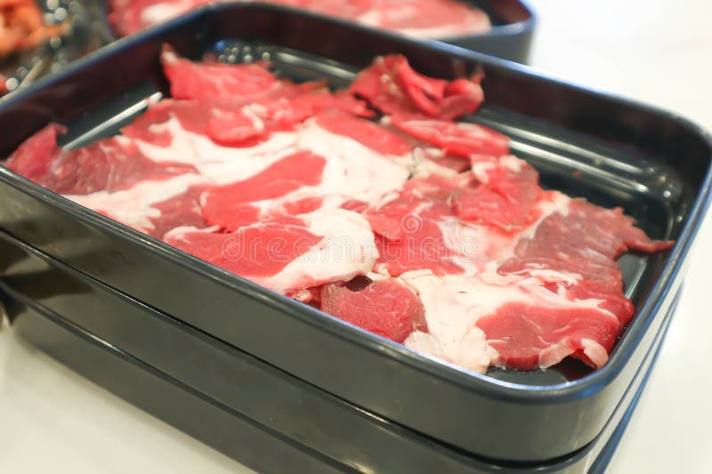 Raw Beef , Sliced Beef or Beef for Cook and Pork Stock Image - Image of ...