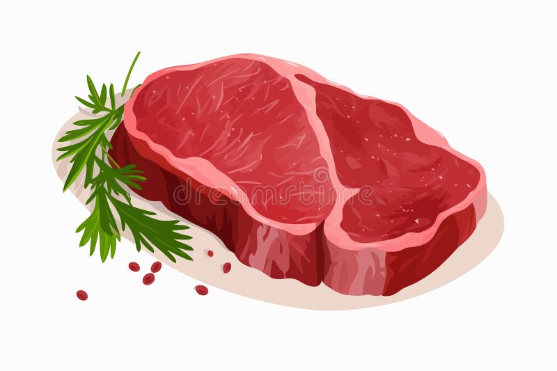 Raw Beef Steak Vector Flat Minimalistic Isolated Illustration Stock ...
