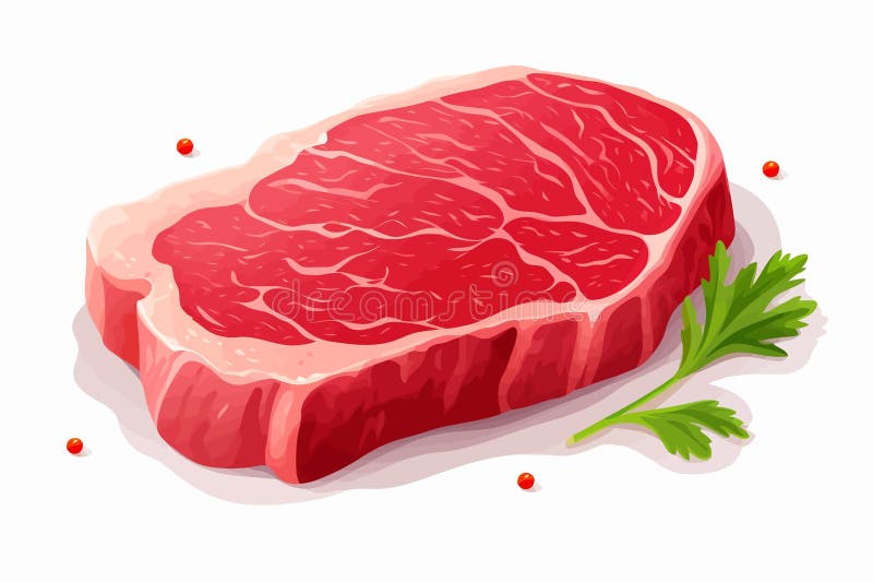Raw Beef Steak Vector Flat Minimalistic Isolated Illustration Stock ...