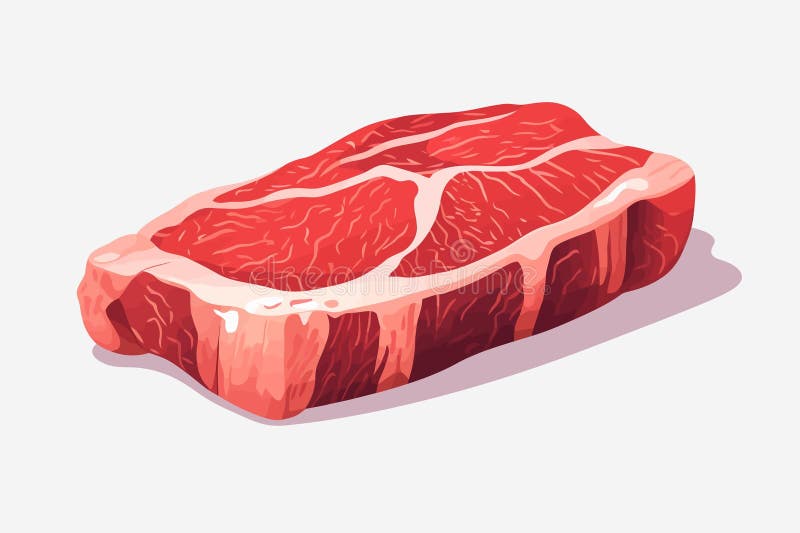 Raw Beef Steak Vector Flat Minimalistic Isolated Illustration Stock ...
