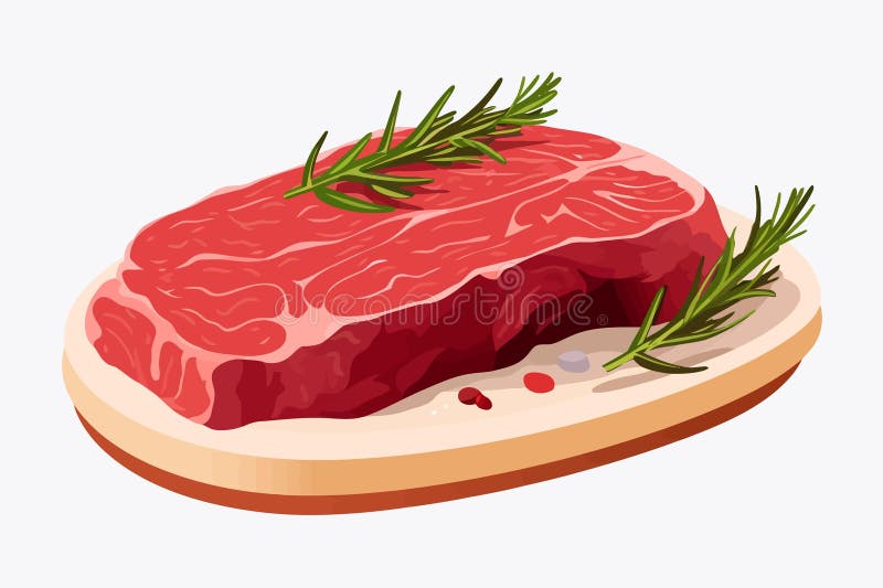 Raw Beef Steak Vector Flat Minimalistic Isolated Illustration Stock ...