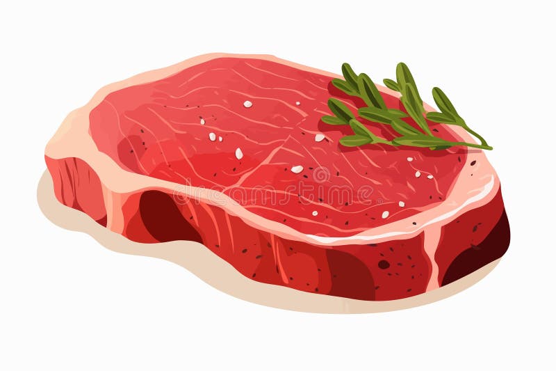 Raw Beef Steak Vector Flat Minimalistic Isolated Illustration Stock ...