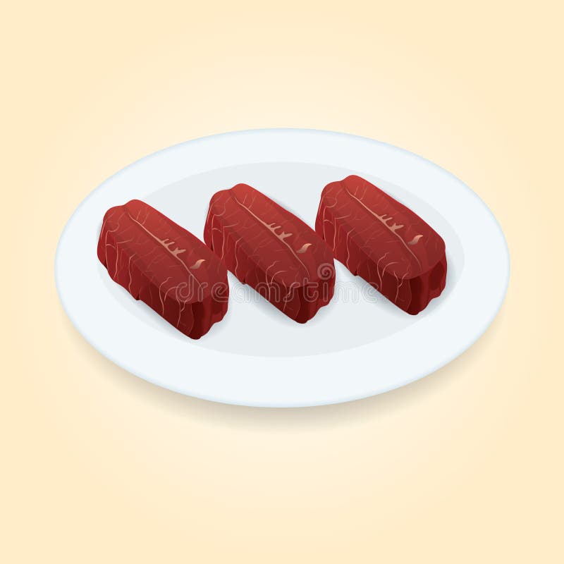 Raw Beef Steak. Vector Illustration Decorative Design Stock Vector ...
