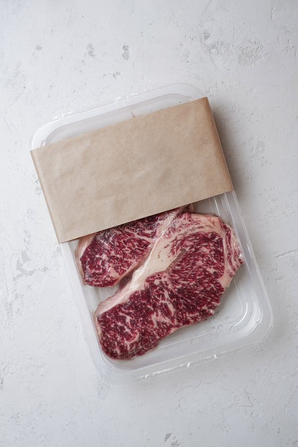 Raw Beef Striploin Steak in Vacuum Packaging Stock Image - Image of ...