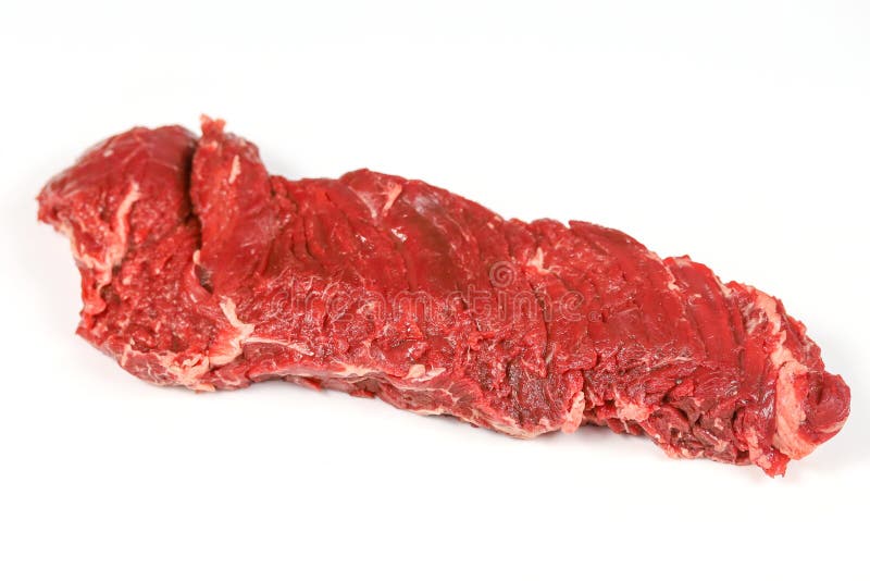 Raw Beef Tab on a White Background Stock Photo - Image of board ...