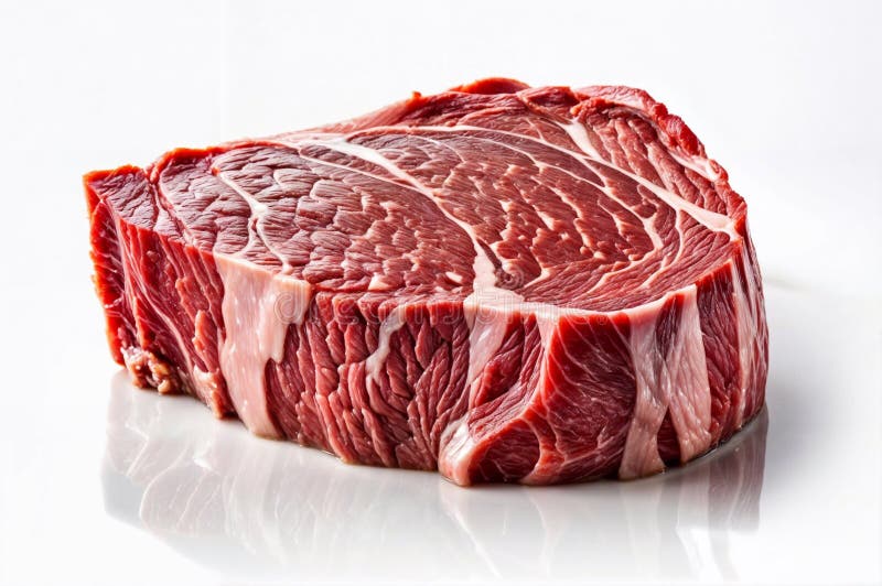 Raw Beef on a White Background. Generative AI Stock Illustration ...