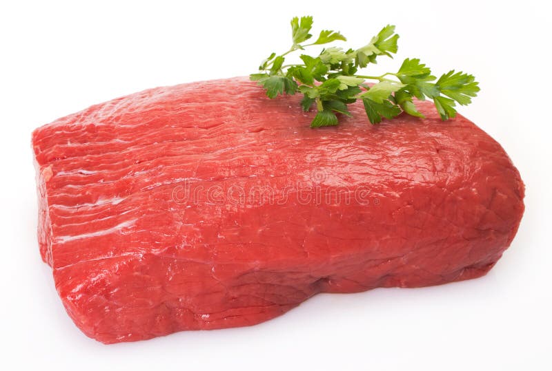 Raw Beef on White Background Stock Photo - Image of slice, white: 124564440