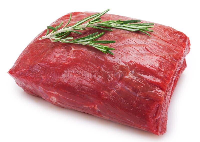 Raw Beef on White Background Stock Photo - Image of isolated ...