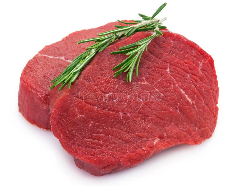 Raw Beef on White Background Stock Photo - Image of isolated ...