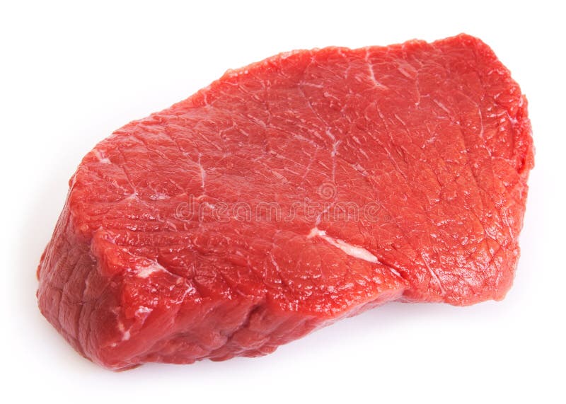 Raw Beef on White Background Stock Image - Image of beef, slice: 124564539