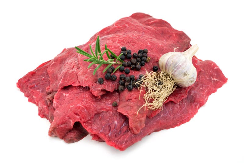 Raw Beef on White stock image. Image of meat, juniper - 104610487