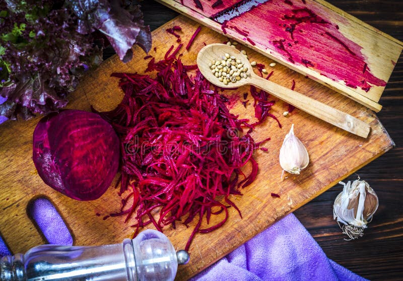 Raw beetroot grated stock photo. Image of lunch, juicy - 155801026