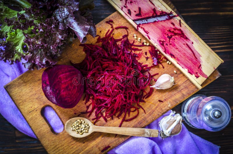 Raw beetroot grated stock photo. Image of lunch, juicy - 155801026