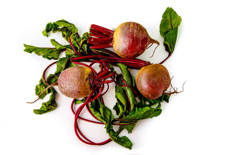 Raw Beets with Leaves are on a White Background. Stock Photo - Image of ...