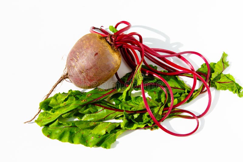 Raw Beets with Leaves are on a White Background. Stock Image - Image of ...