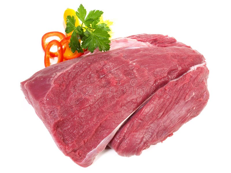 Raw Buffalo Fillet - Isolated on White Background Stock Image - Image ...