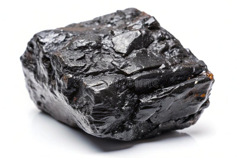 Raw Bituminous Coal â€ Hard, Glossy Black Rock with Layered Surface on ...
