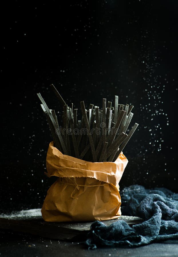 Raw black Italian paste stock photo. Image of italian - 138226506
