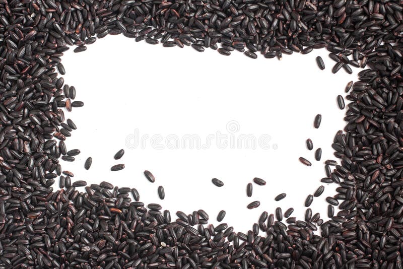 Raw Black Rice frame stock photo. Image of rice, vegetarian - 77415162