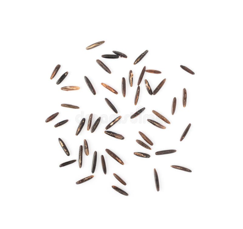 Raw Black Wild Rice Grains Isolated Stock Photo - Image of long ...