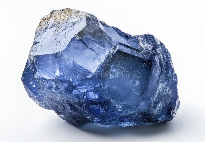 Raw Blue Gemstone on White Background Stock Illustration - Illustration ...