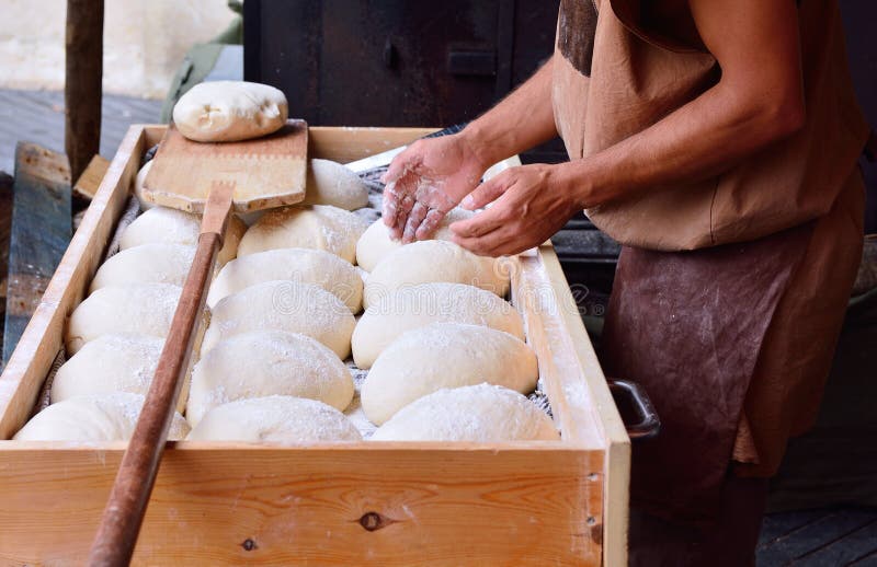 Raw bread dough stock photo. Image of line, professional - 76511410