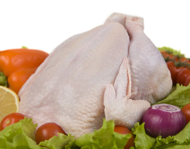 Raw Broiler with Vegetables Stock Photo - Image of salad, poultry: 12667178