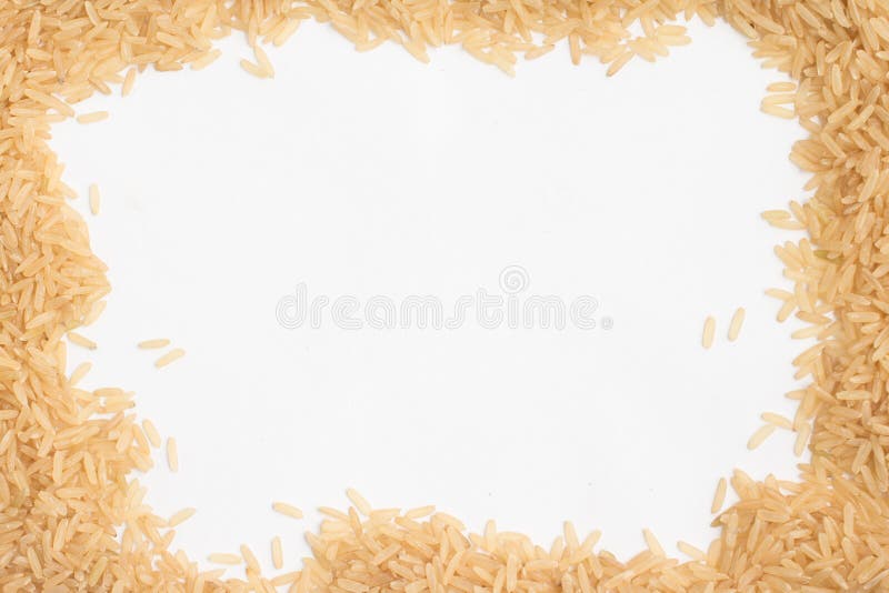 Rice Frame with a White Background Stock Photo - Image of rice ...