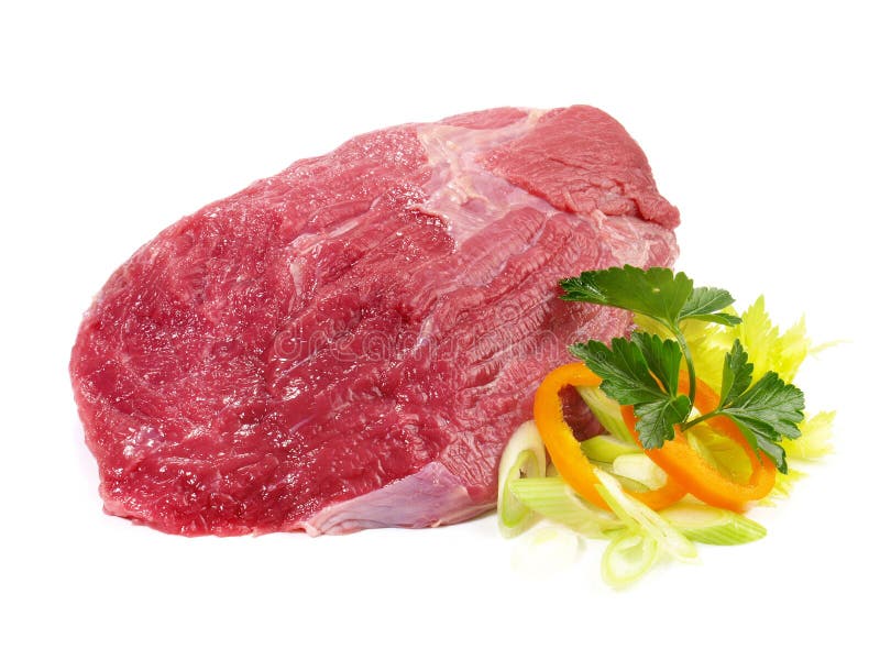 Raw Buffalo Meat on White Background - Isolated Stock Image - Image of ...