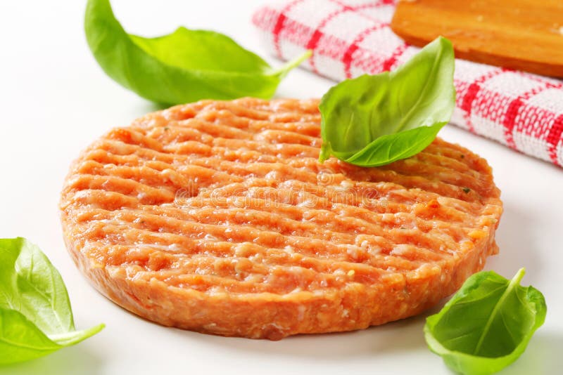 Raw burger patty stock image. Image of beef, burger, closeup - 42113247