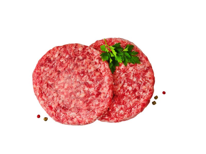 Raw Burger Patty. Stack of Fresh Raw Burger Patty or Ground Beef Meat ...