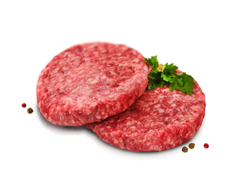 Raw Burger Patty. Stack of Fresh Raw Burger Patty or Ground Beef Meat ...