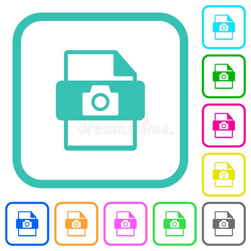 Raw Camera File Type Vivid Colored Flat Icons Stock Vector ...