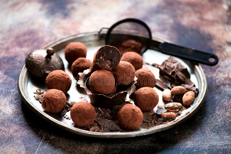 Raw candy truffles stock photo. Image of nuts, vegan - 95500268