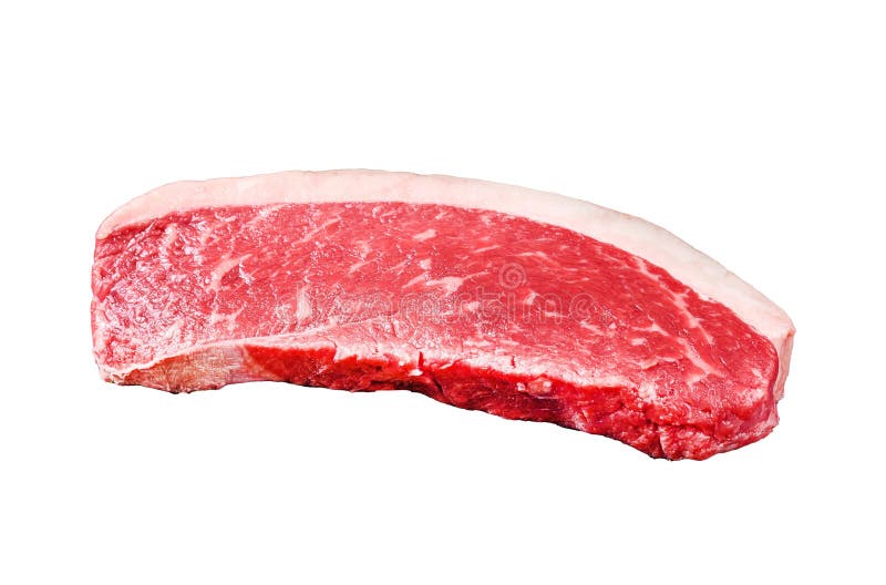 Raw Cap Rump Beef Meat Steak Isolated on White Background, Top View ...
