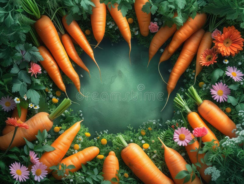 Raw carrots top view stock illustration. Illustration of closeup ...