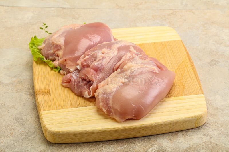 Raw Chicken Boneless and Skinless Leg Stock Image - Image of meal ...