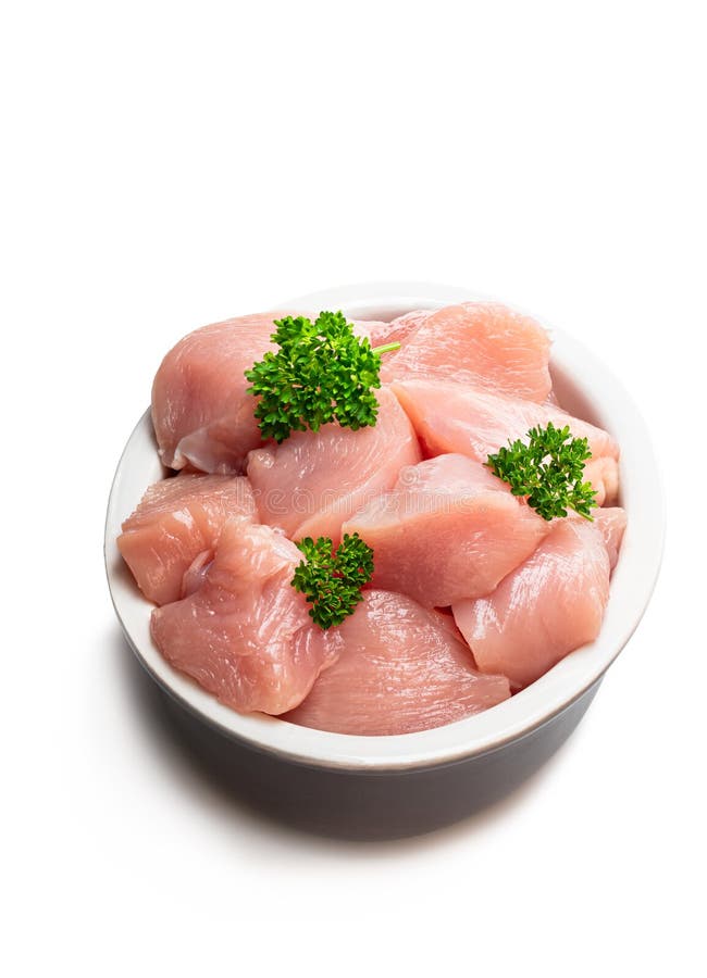 Raw Turkey Boneless Thigh Chunk Isolated on White Stock Image - Image ...