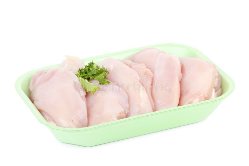 Raw Chicken Breast Fillet in Package Stock Photo - Image of chicken ...