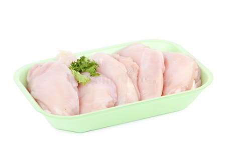Raw Chicken Breast Fillet in Package Stock Photo - Image of chicken ...