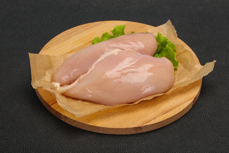 Raw Chicken Breast Ready for Cooking Stock Image - Image of board ...
