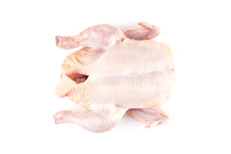 Raw Chicken Carcass on White Stock Photo - Image of full, cockerel ...